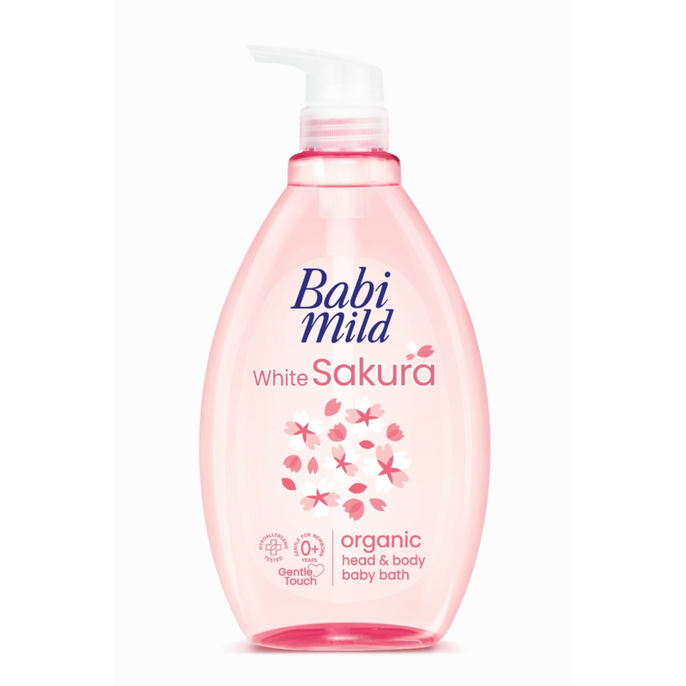 Baby Mild White Sakura Organic Head & Body Baby Bath 800 ml – Babi Mild ...
